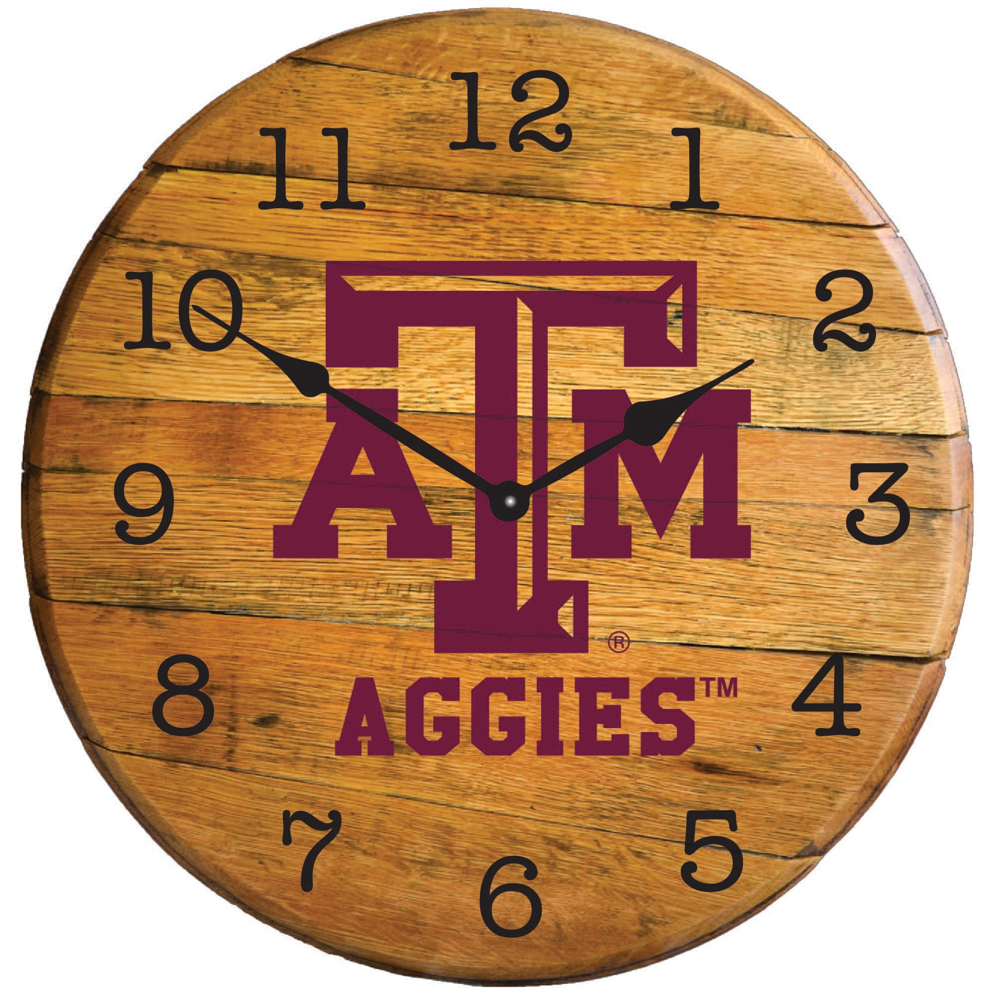 Texas A&M Aggies Team Logo Oak Barrel Clock - Walmart.com