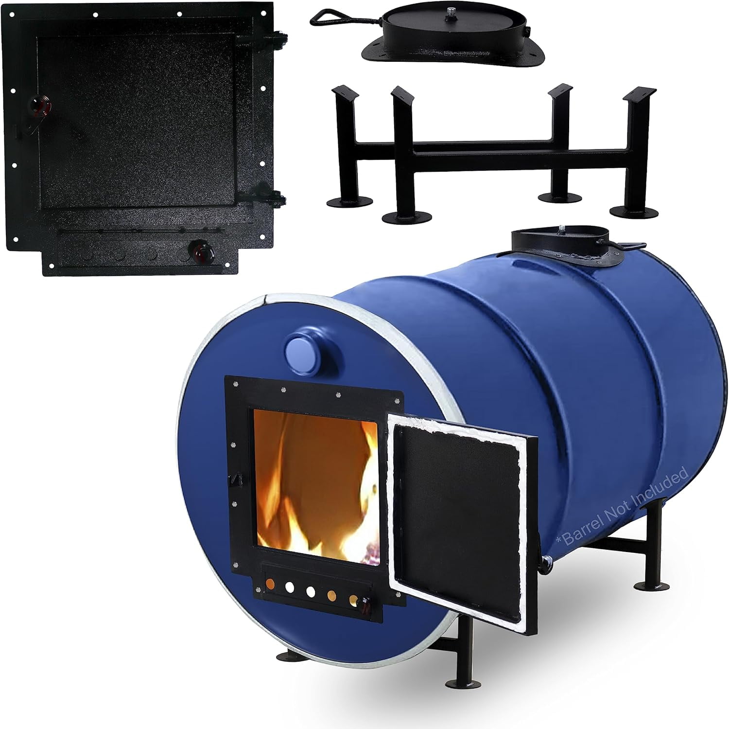 Barrel Woodstove Kit – Perfect for 30-55 Gallon Barrel Metal Barrel ...