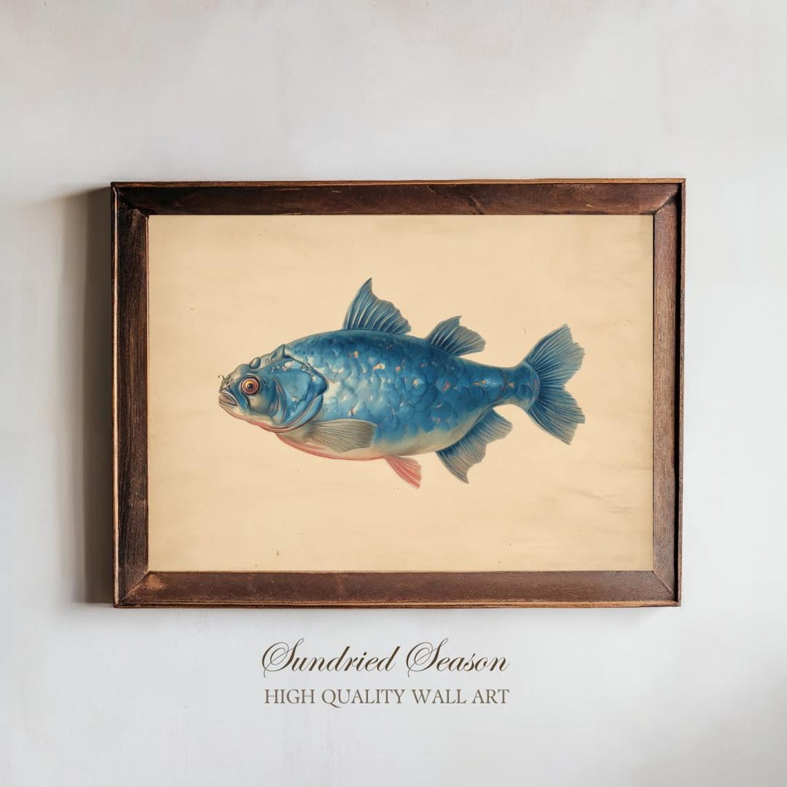 Barreleye Fish Scientific Art Deep Sea Creature Surreal Ocean Wall ...