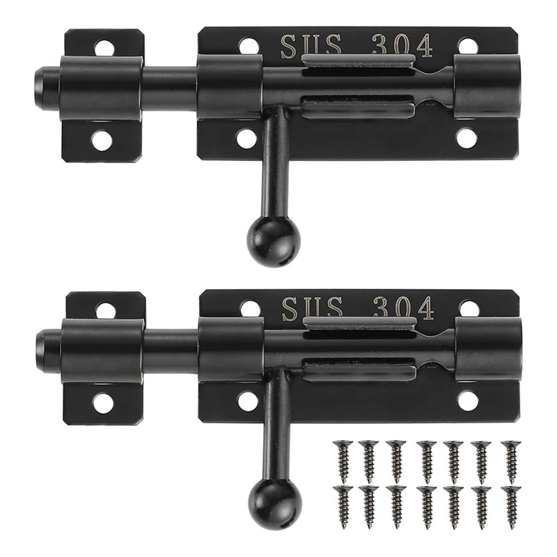 Barrels Bolt Door Latch with Padlock Hole, 304 Stainless Steel Slide ...