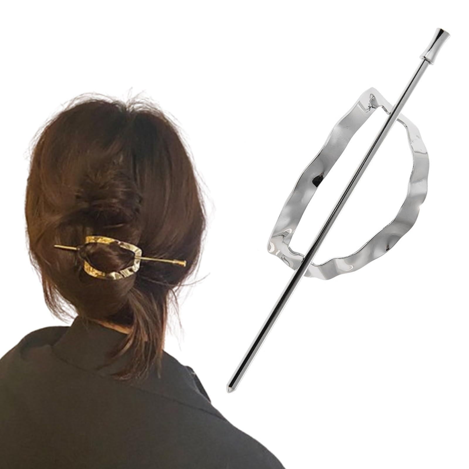 Barrettes, Hoop And Pin Barrette Vintage Geometric Hair Circle And ...