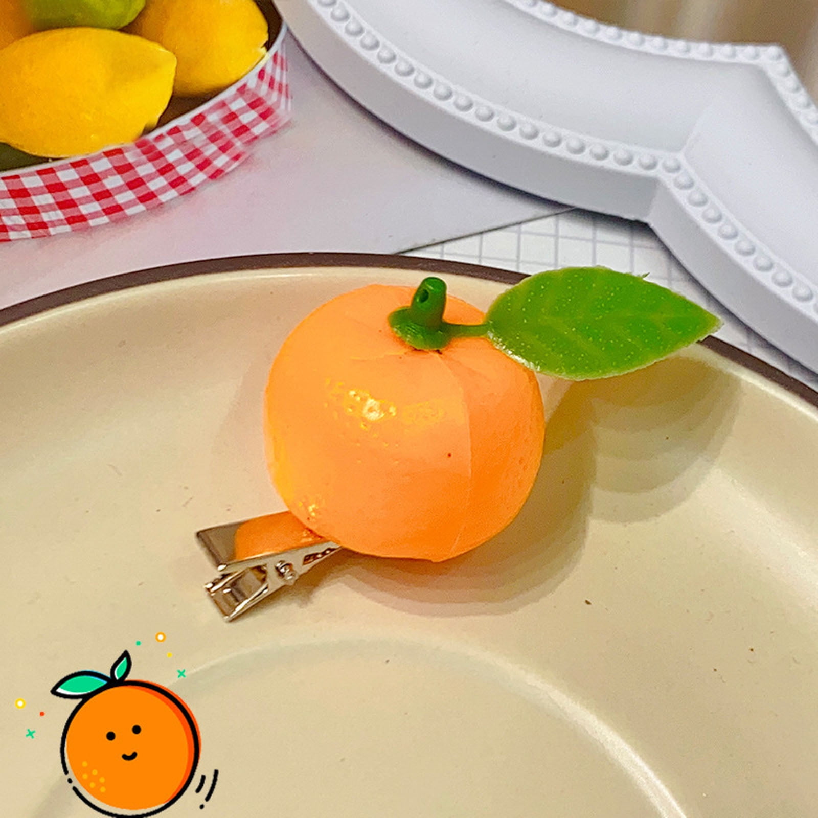 Barrettes Orange Cherry Strawberry Watermelon Hair Clips Realistic ...