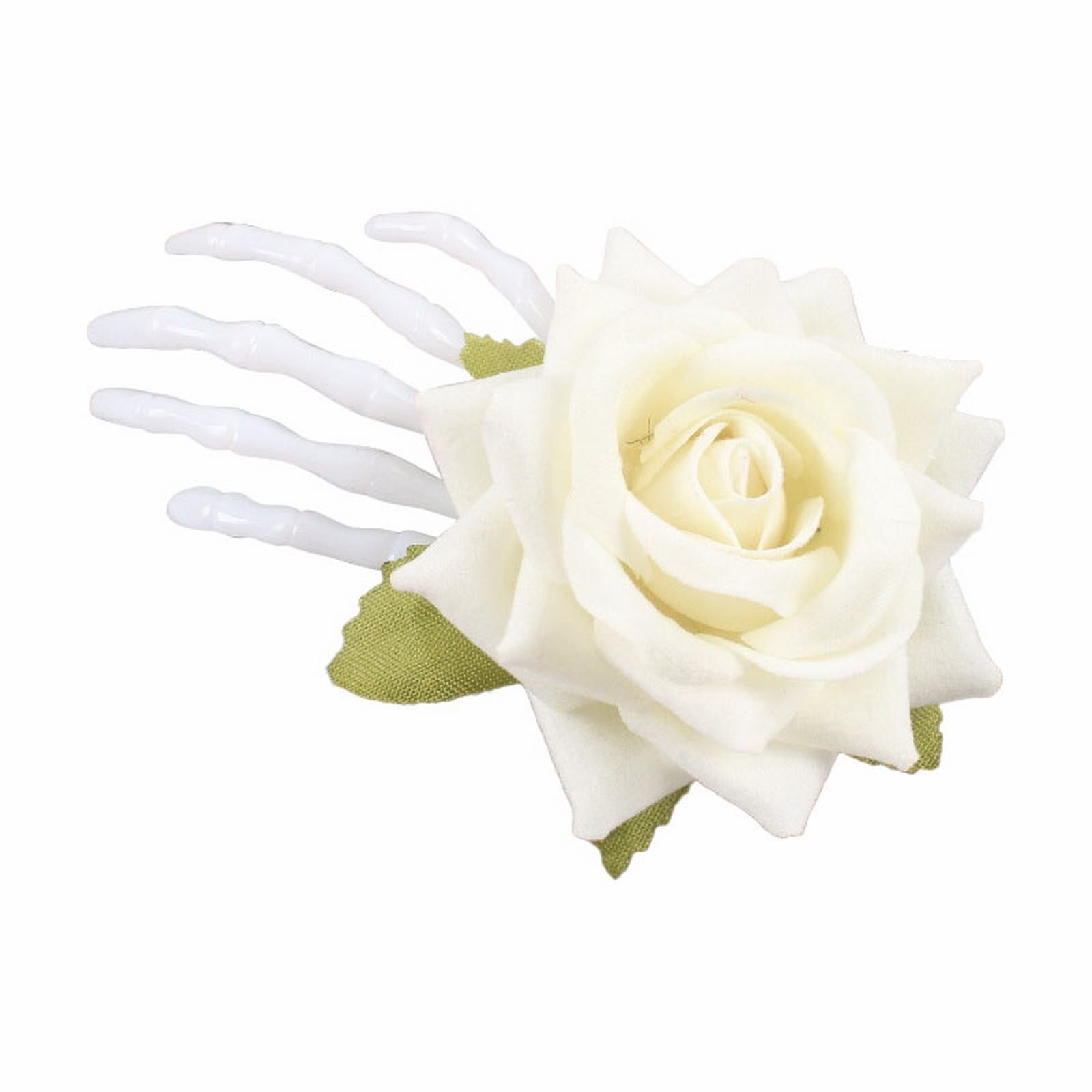 Barrettes Skeleton Hands Bone Hair Clips Rose Flower Hair Clip Lady ...