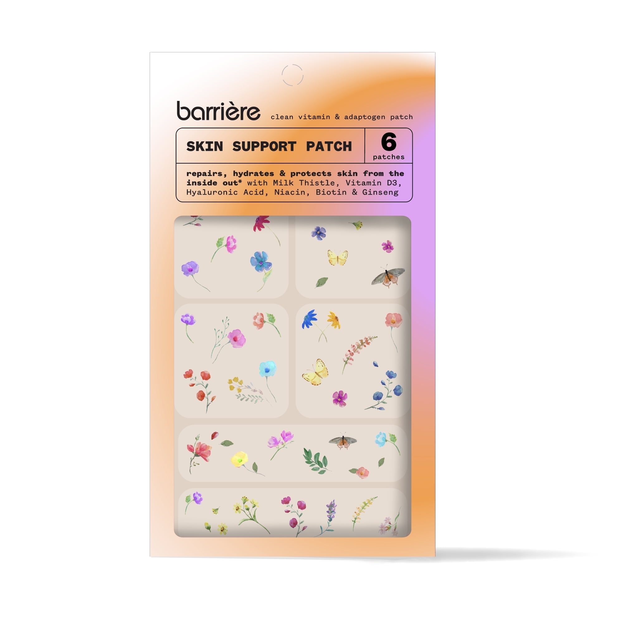 Barrière Skin Support Multivitamin Patch, Wildflower Print, 6 ct ...