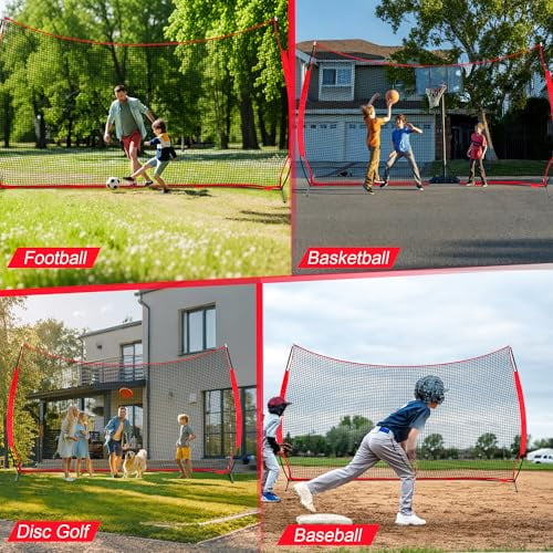 Barricade Backstop Net, Sturdy Sports Netting for Backyard Barrier ...