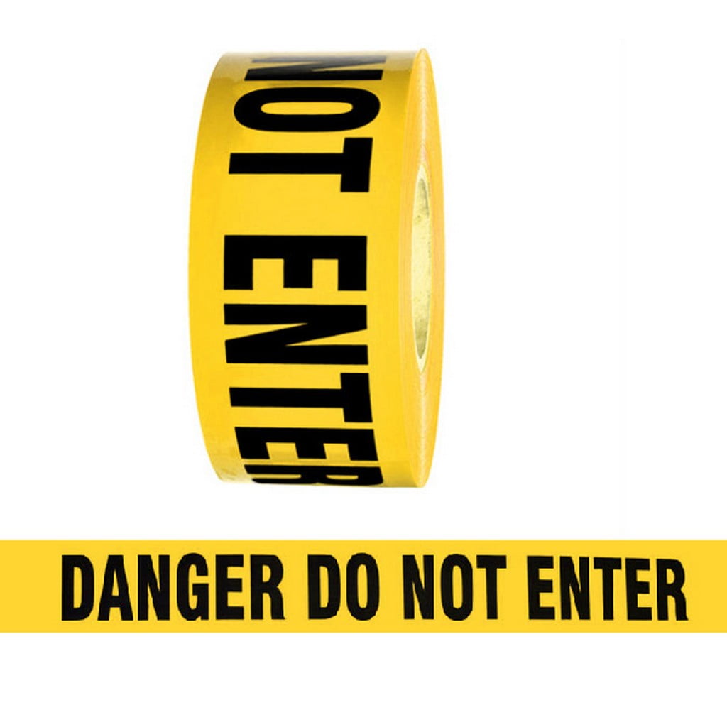Barricade Tape - Caution Do Not Enter - Yellow 3" X 1000 Ft Non Adhesive 2 Mil (8 Roll/Case ...