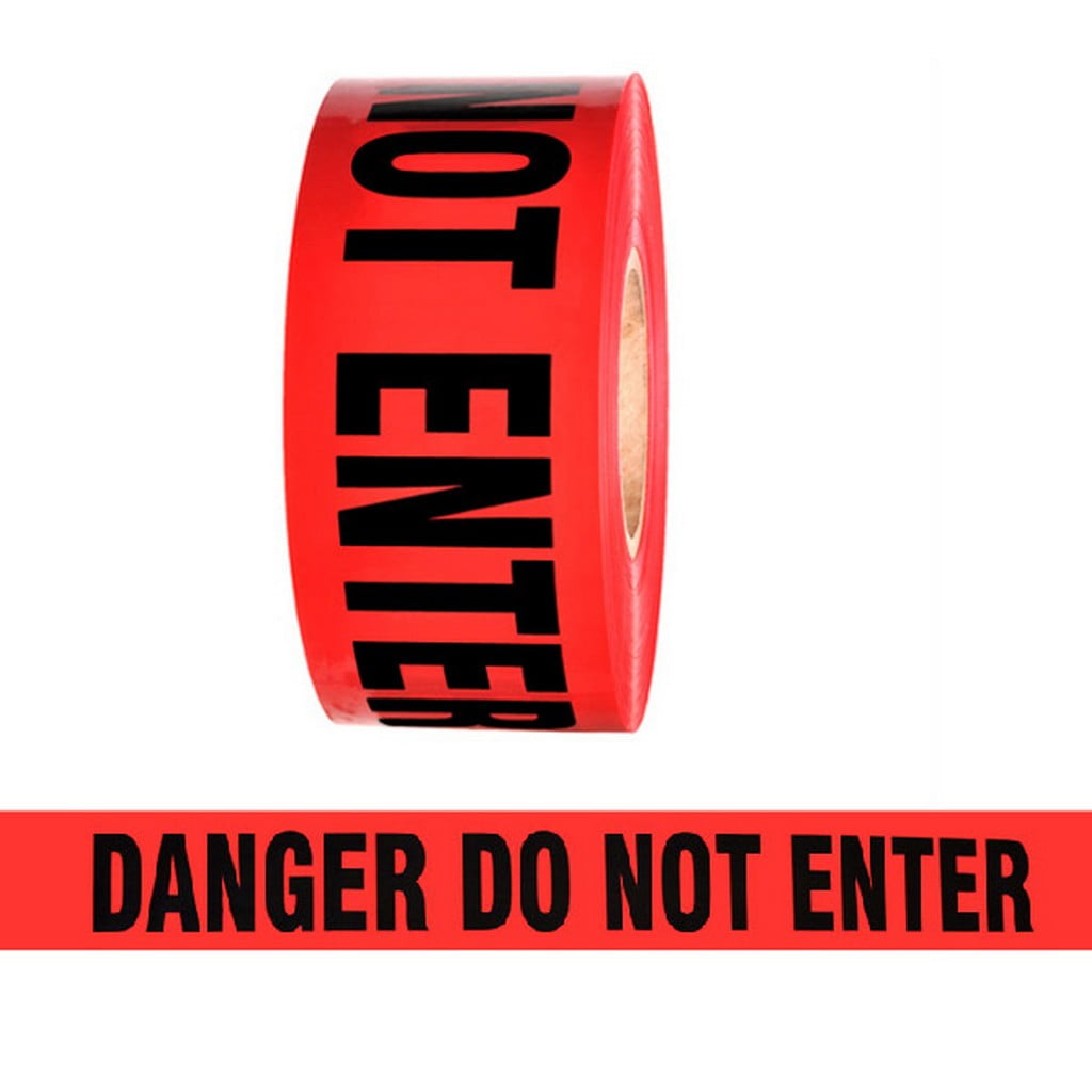 Barricade Tape - Danger Do Not Enter - Red 3" X 1000 Ft Non Adhesive 3 ...
