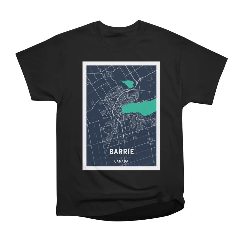 Barrie Canada Blue Dark City Map T-Shirt Tee Gift For Him Merch For Her ...