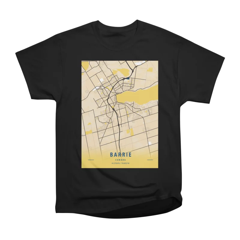 Barrie Canada Yellow City Map T-Shirt Tee Gift For Him Merch For Her ...