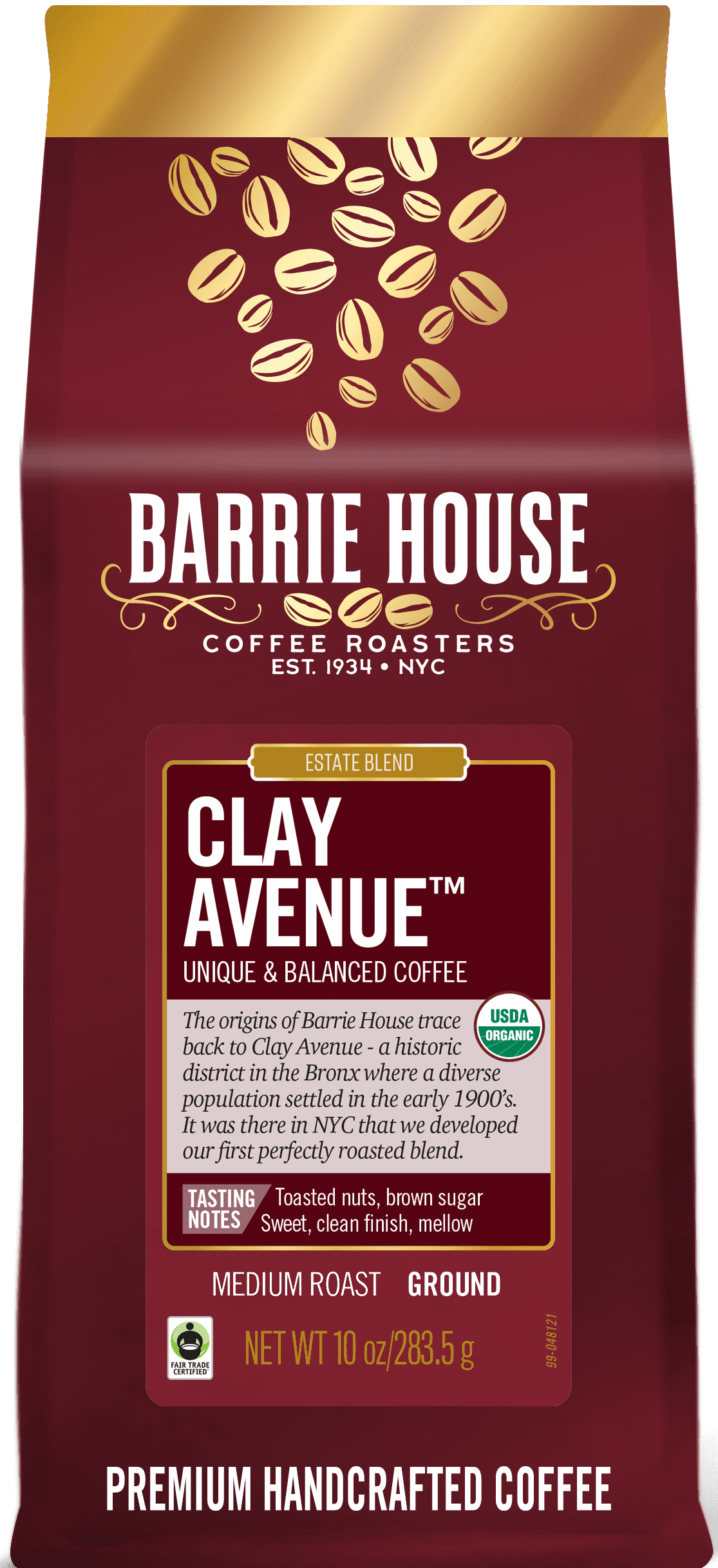 Barrie House Clay Avenue Donut Shop Ground Coffee, Organic, Medium ...
