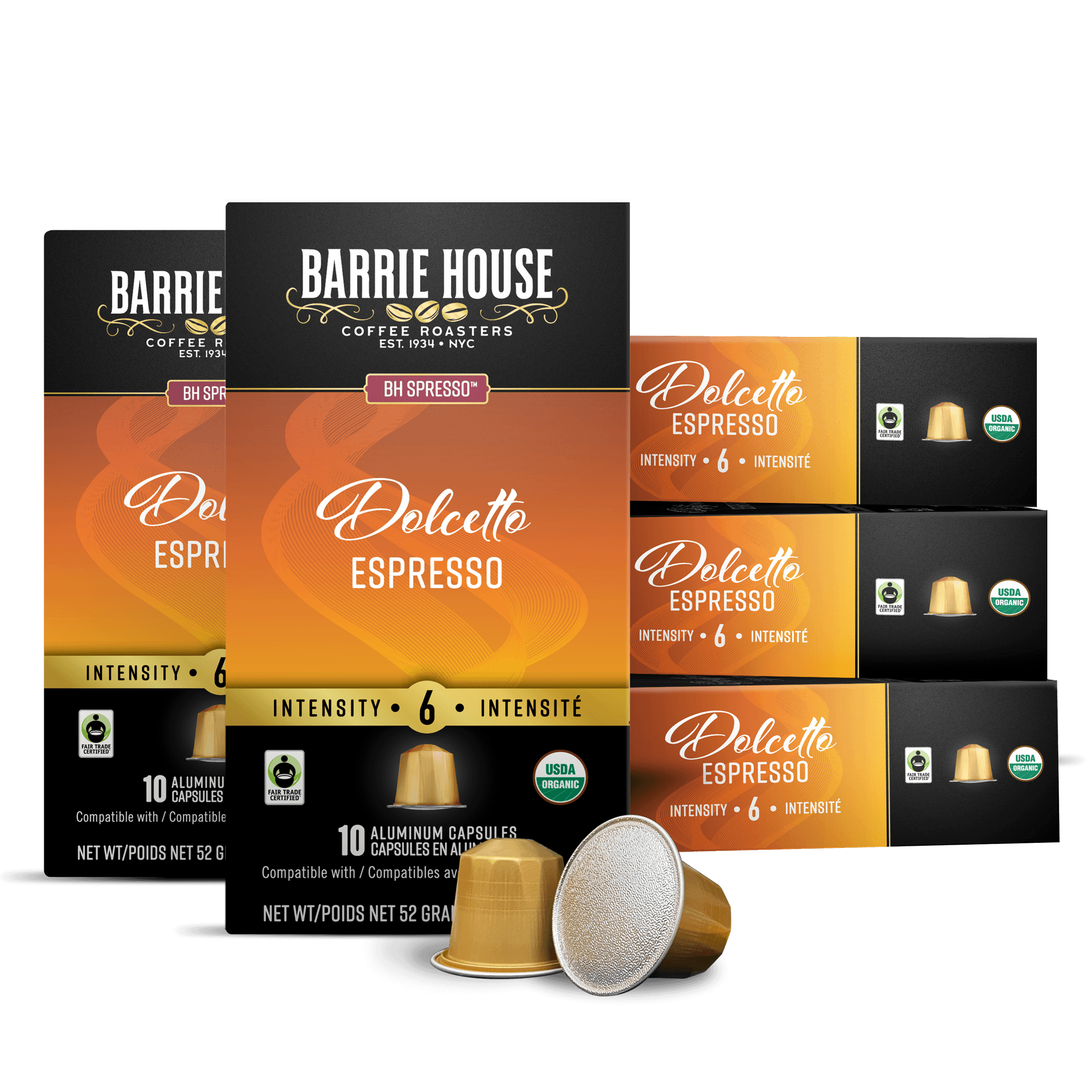 Barrie House Dolcetto Espresso Capsules, OriginalLine Nespresso Machine Compatible, Medium ...