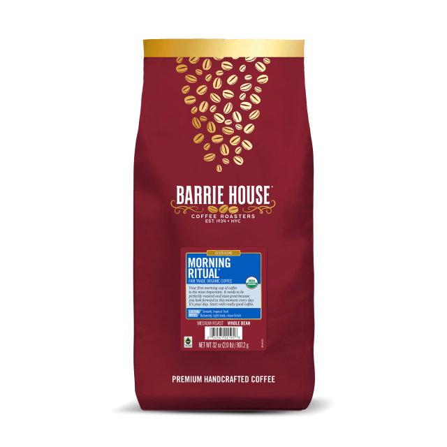 Barrie House Morning Ritual® Breakfast Blend Premium Whole Bean Coffee, Medium Roast, Fair Trade ...