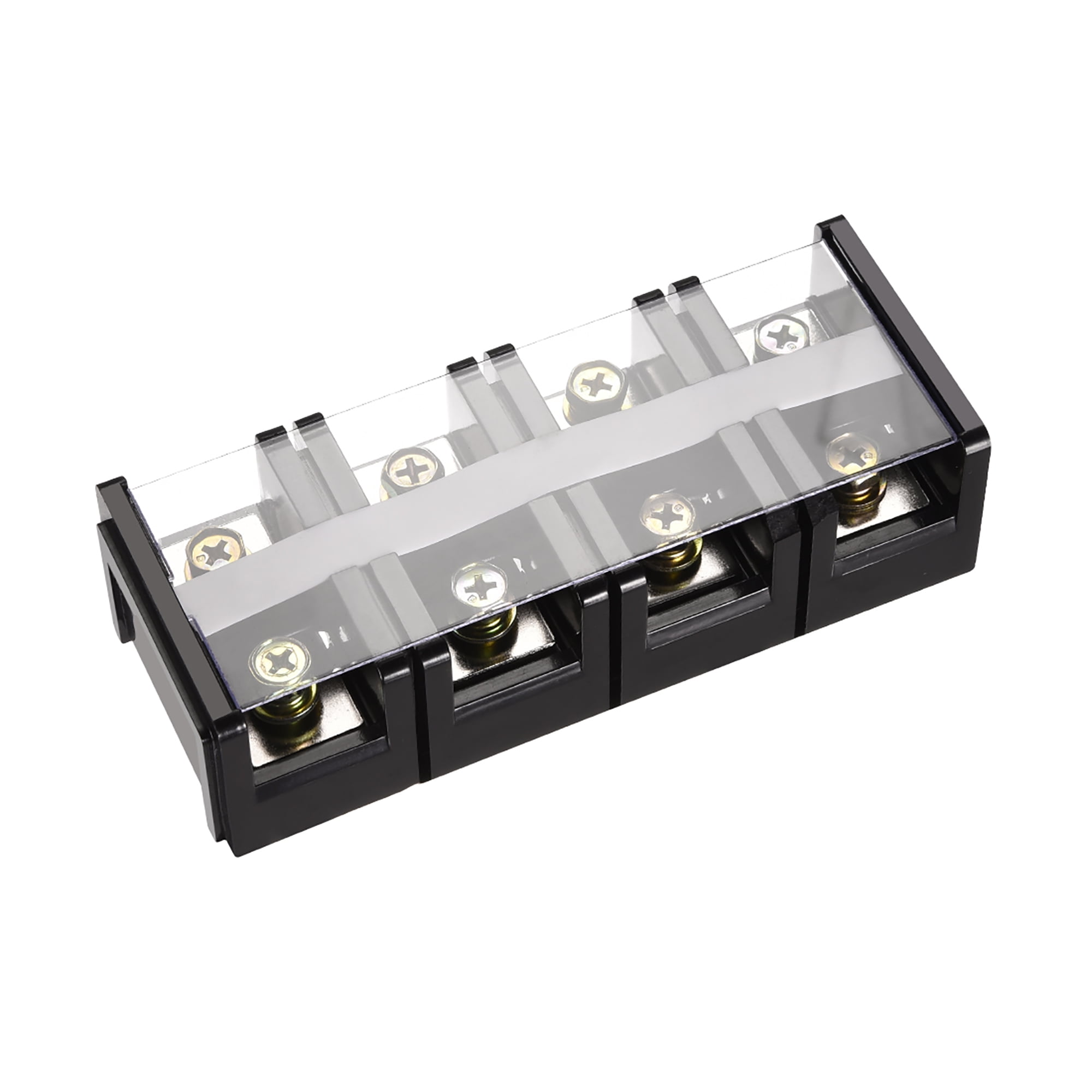 Barrier Terminal Block 600V 100A 4 Positions Dual Row Screw Terminals ...