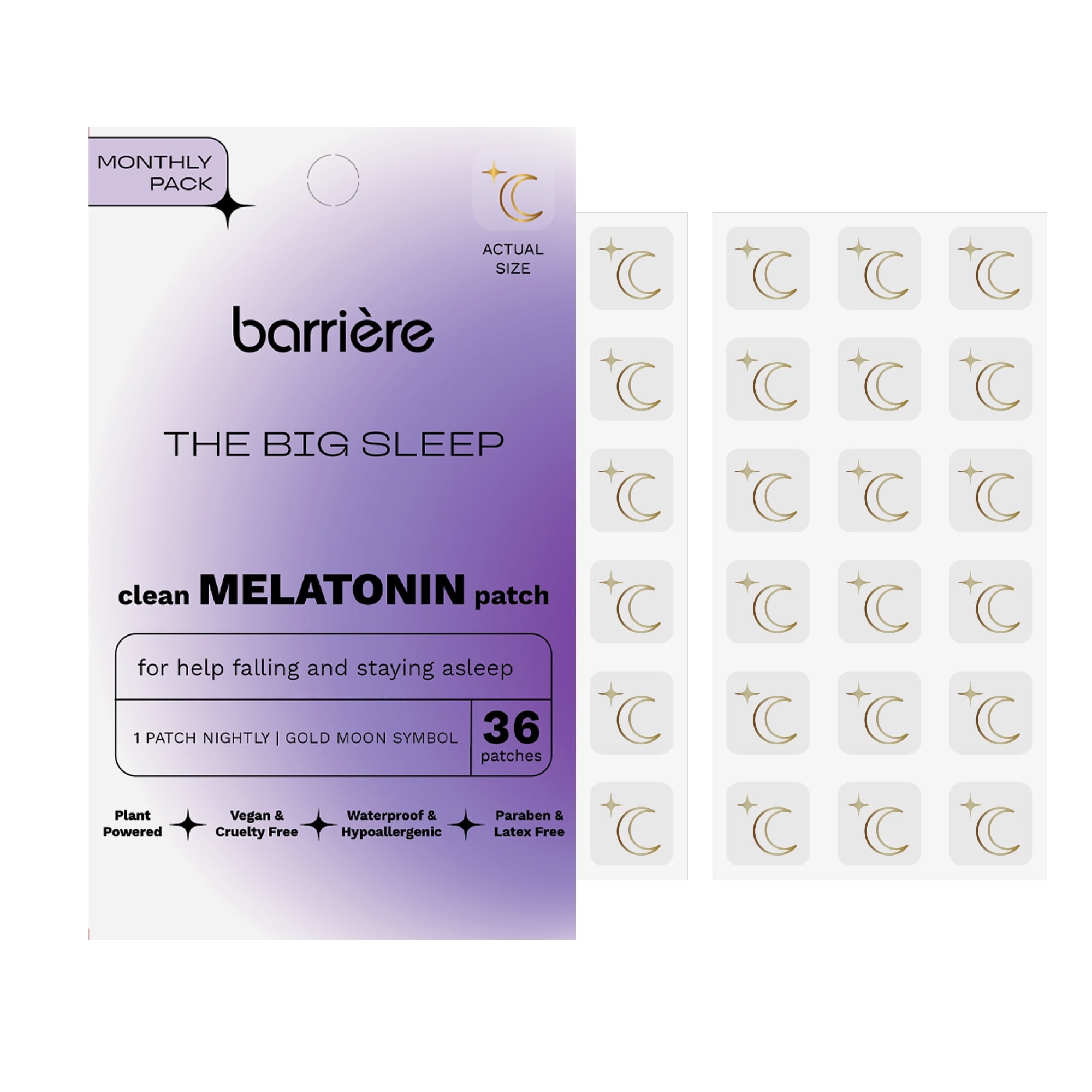 Barriere The Big Sleep Clean Melatonin patch 36 Ea Gold Moon - Walmart.com
