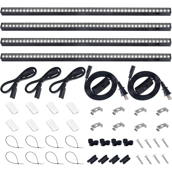 Barrina 4-Pack T5 Grow Lights for Indoor Plants 2FT 5000K Full Spectrum ...