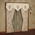 Barrington Damask Medallion Window Set, Light Gold, 3 Ascot Valances ...