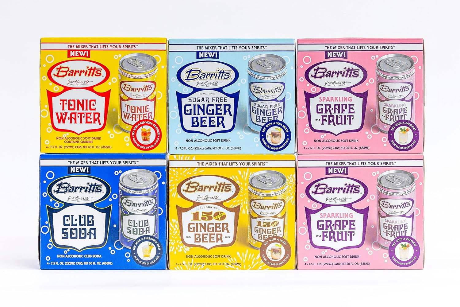 Barritt's Mixers - Double Grapefruit Mixer Set, Non-Alcoholic Soda ...