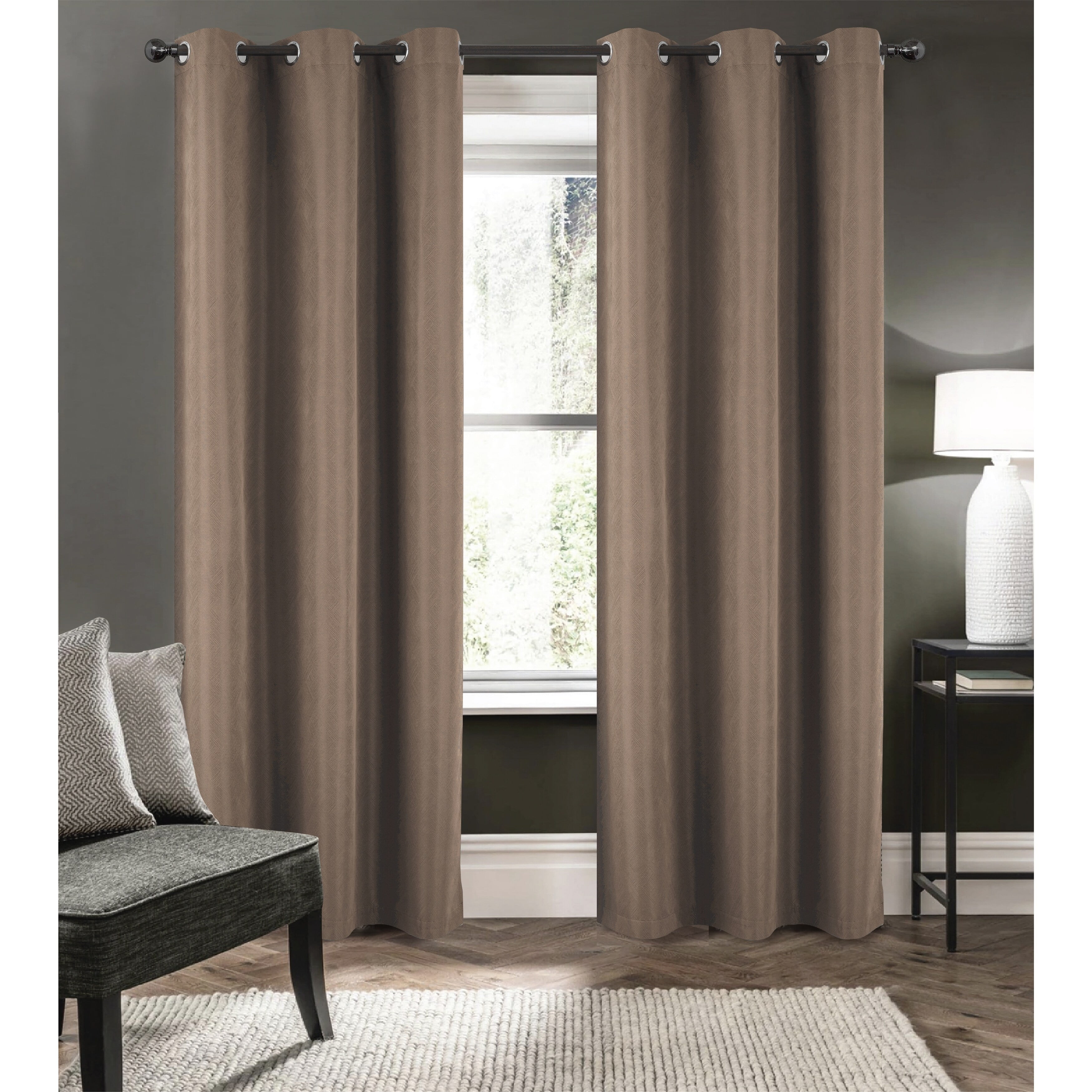 Barron Blackout Window Curtain Grommet Panel 90" Taupe - Walmart.com