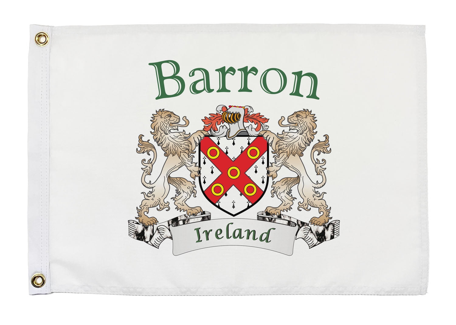 Barron Irish Coat of Arms Small White Flag - 16"x10.5" inches - Walmart.com