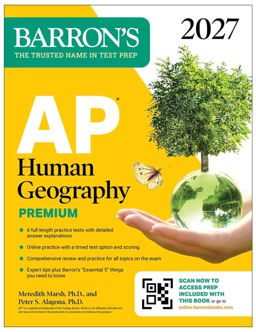 Barron's AP Prep AP Human Geography Premium, 2027: Prep Book with 6 ...
