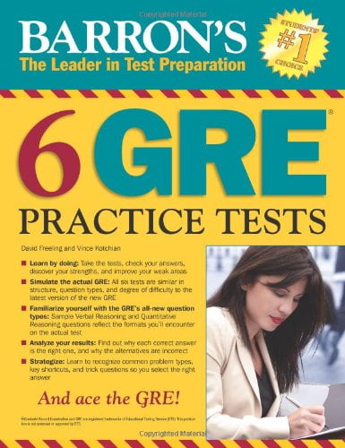 Pre-Owned Barron's 6 GRE Practice Tests (Paperback) 9781438001005 ...