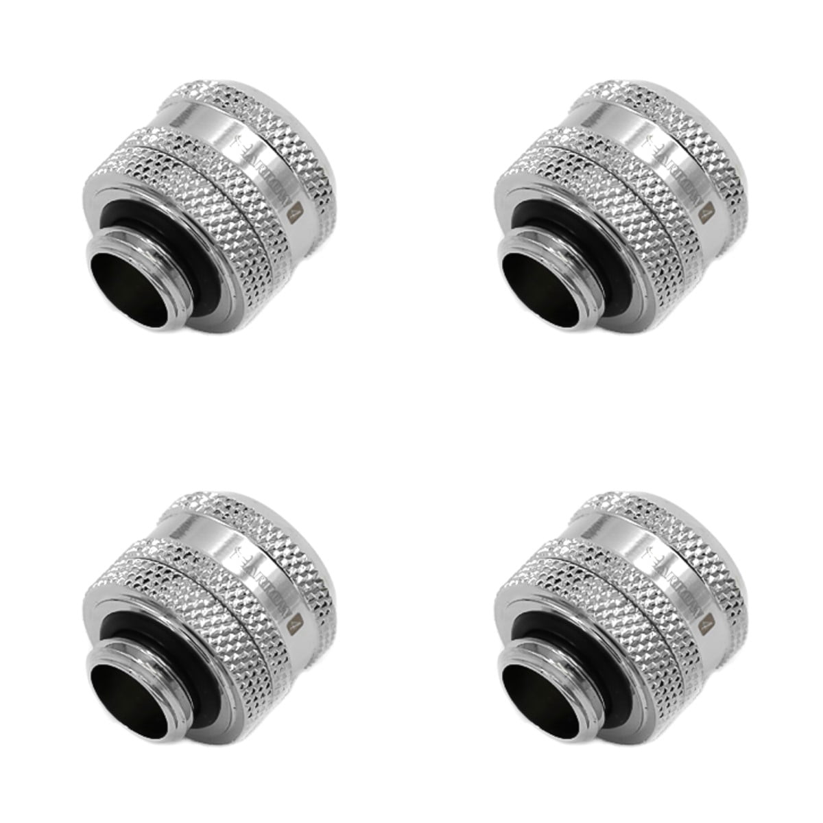 Barrow G1/4" to 14mm Hard Tubing Compression Fitting, Silver Shiny, 4 ...