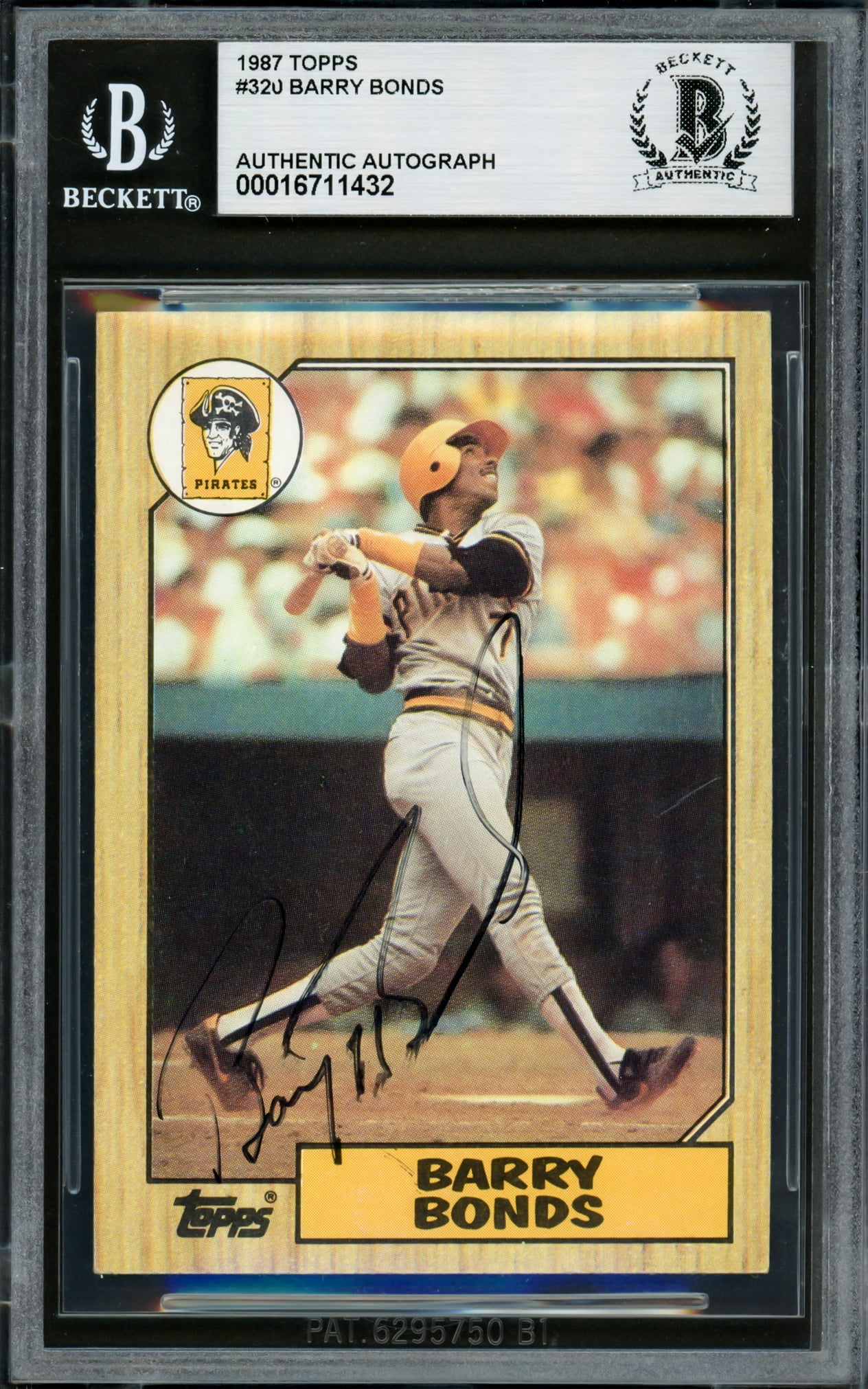 Barry Bonds Autographed 1987 Topps Rookie Card #320 Pittsburgh Pirates ...