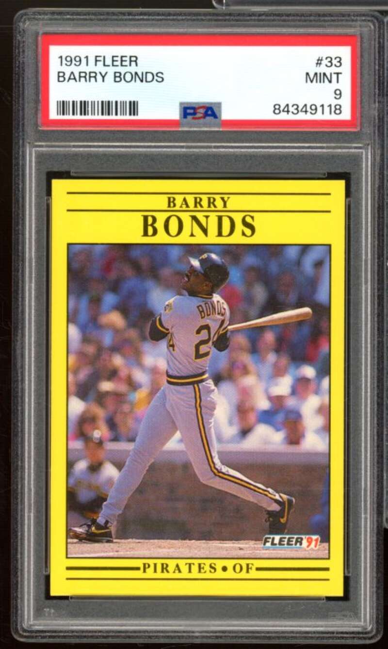 Barry Bonds Card 1991 Fleer #33 PSA 9 - Walmart.com