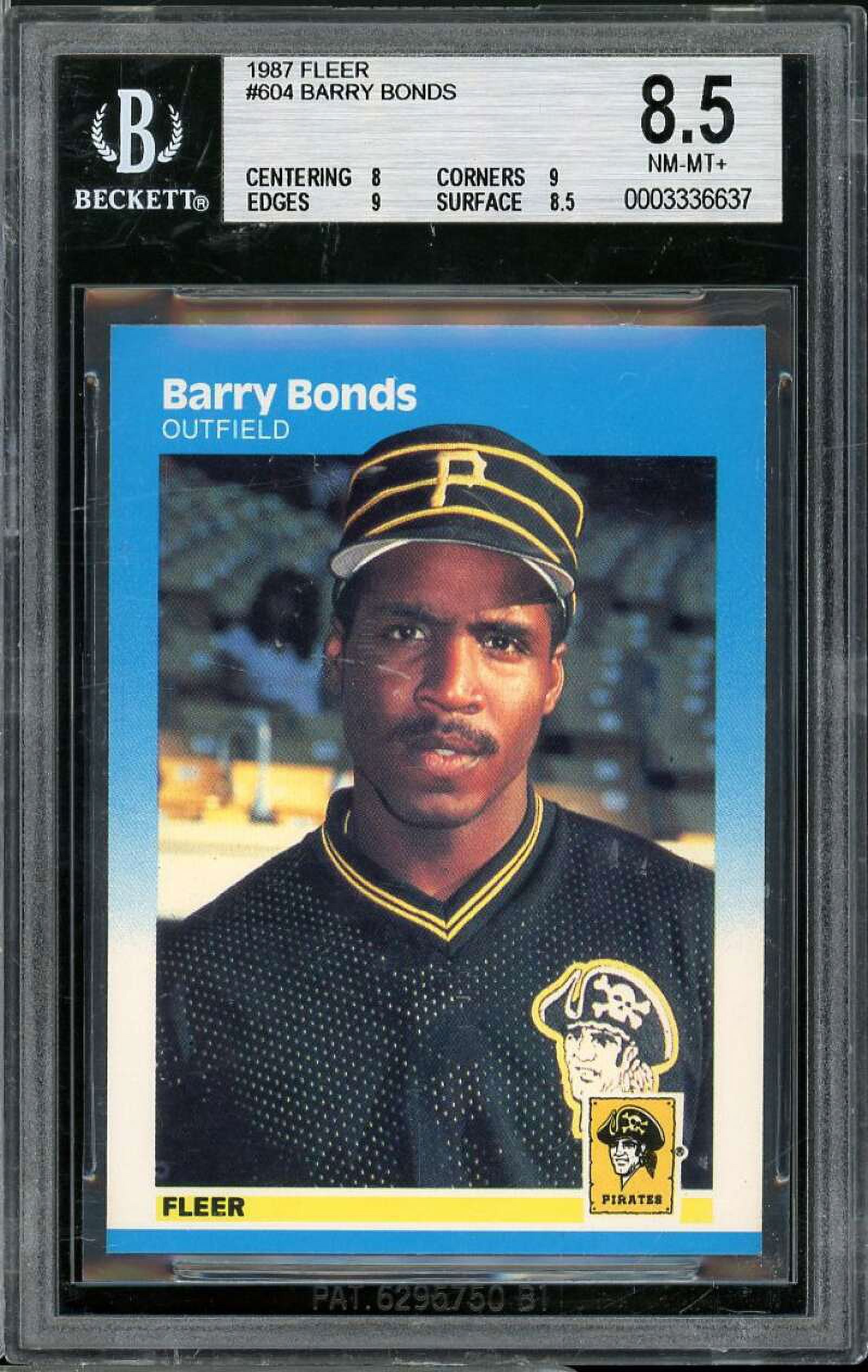 Barry Bonds Rookie Card 1987 Fleer #604 BGS 8.5 (8 9 9 8.5) - Walmart.com