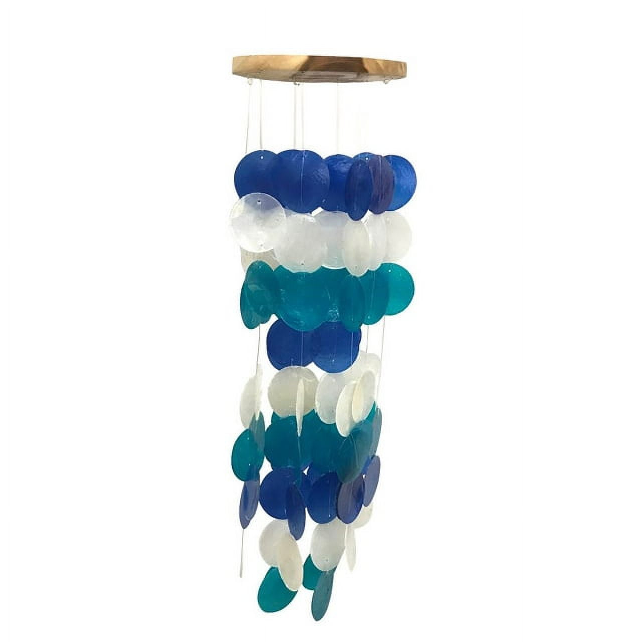 Barry Owens BV1023 Circle Capiz Wind Chime Blue White Turquoise ...