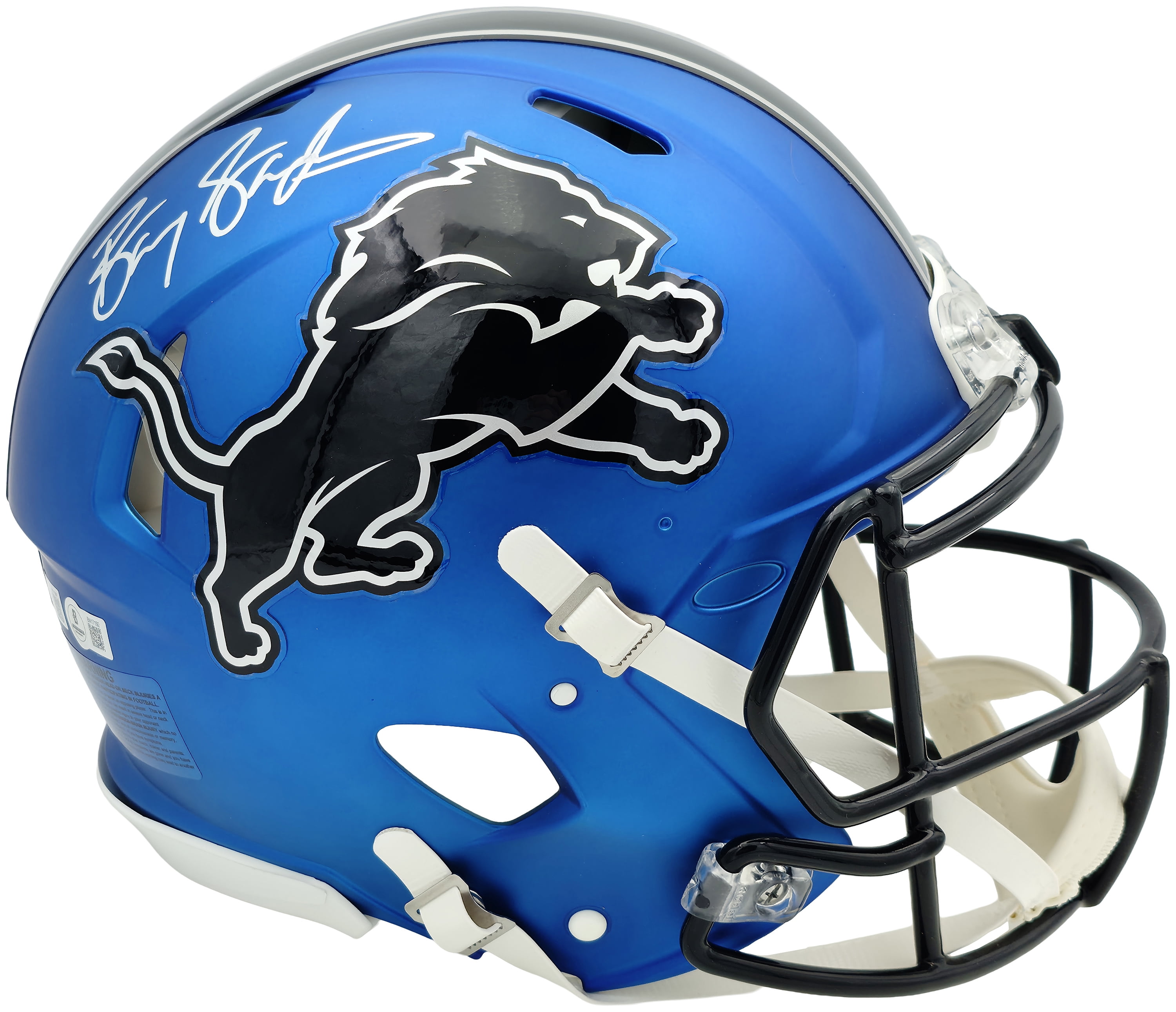 Barry Sanders Autographed Detroit Lions 2024 Alternate Blue Full Size ...