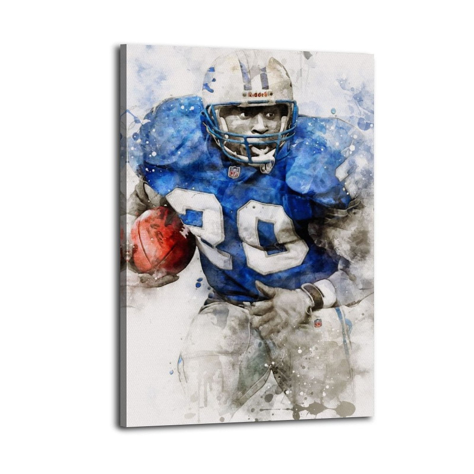 Barry Sanders Detroit Canvas Modern Poster Wall Art Prints Paintings ...