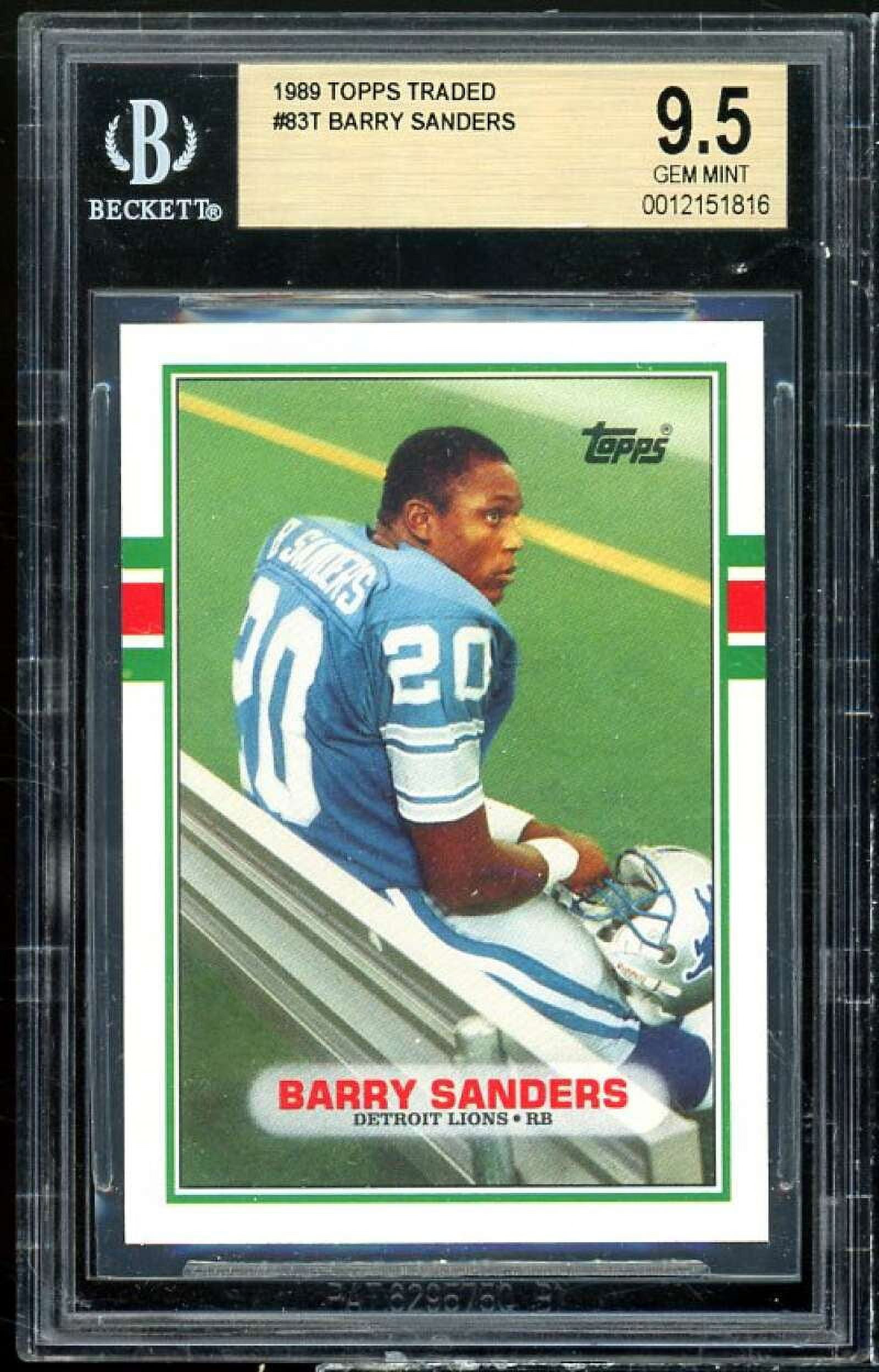 Barry Sanders Rookie Card 1989 Topps Traded #83T BGS 9.5 - Walmart.com