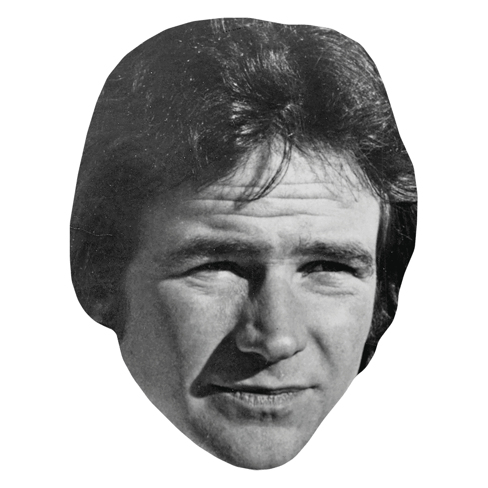 Barry Sheene (BW) Celebrity Mask, Flat Card Face, Fancy Dress Mask ...