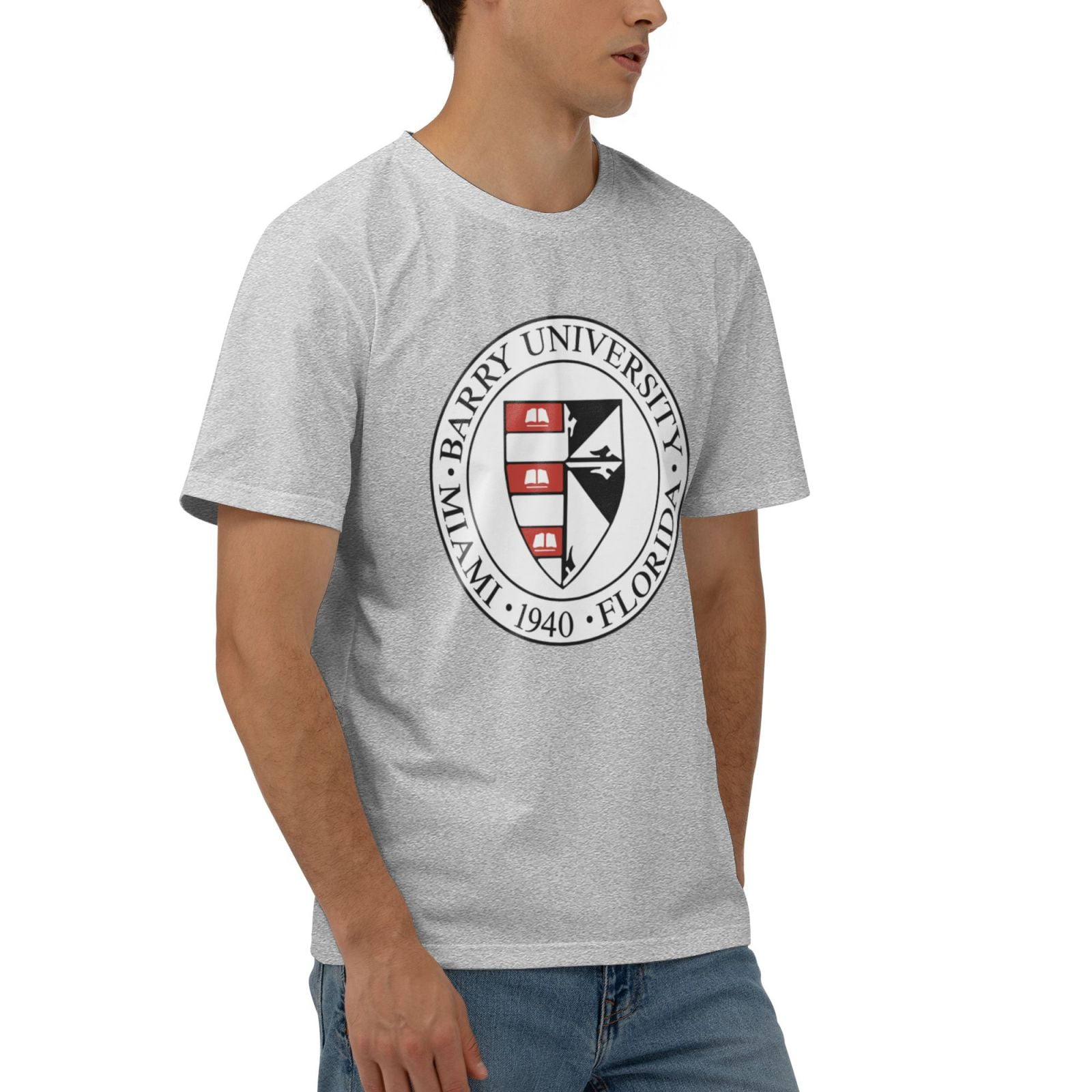 Barry University-Logo Men'S 170g Combed Cotton Short Sleeve T-Shirt ...
