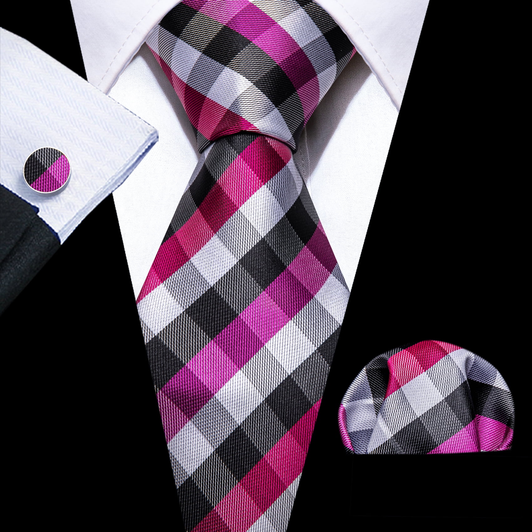Barry Wang Men's Silk Necktie Set, Formal Business Wedding, Prom ...
