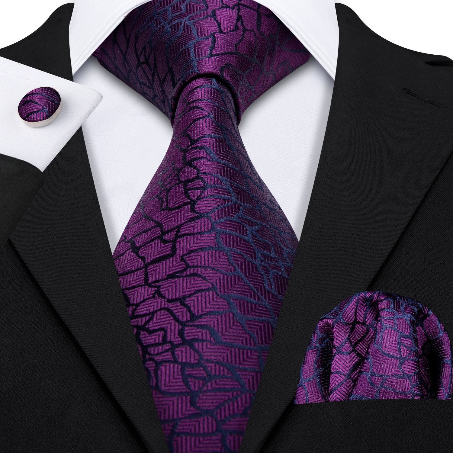 Barry.Wang Classic Ties for Men Formal Business Wedding Solid Paisley ...
