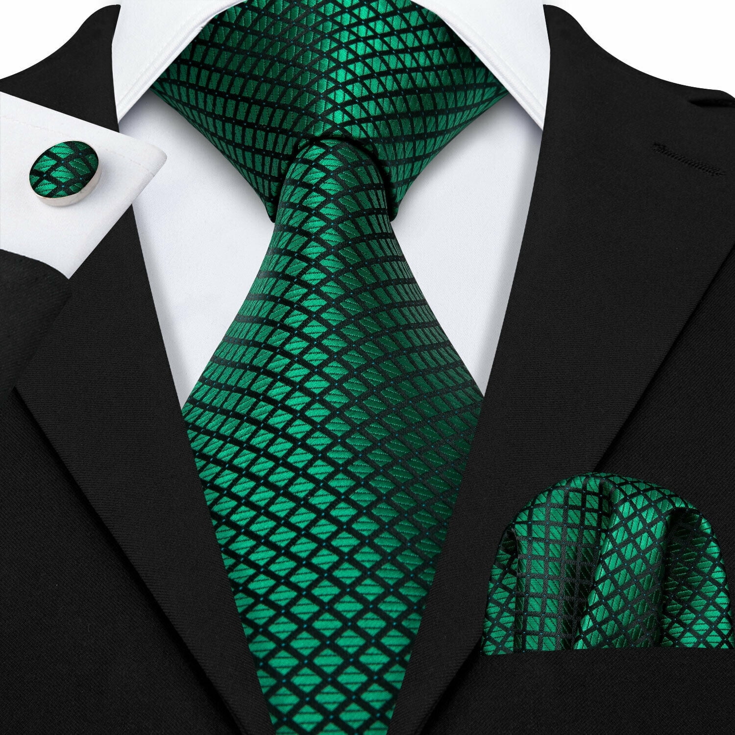 Barry.Wang Men's Dress Suit Ties, Formal Stripe Necktie Set with ...