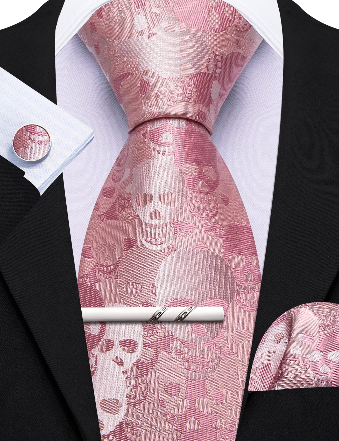 Barry.Wang Silk Ties for Men Designer Fun Necktie Clip Pocket Square ...
