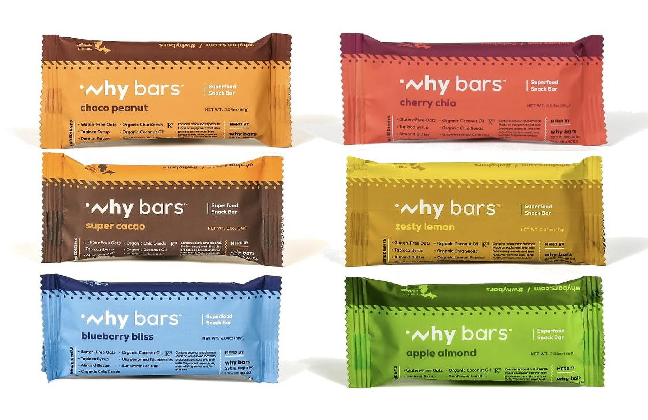 Why Bars, Protein Bars, Variety Pack, GJM1 2.04 Ounce Bars (Pack of 12 ...