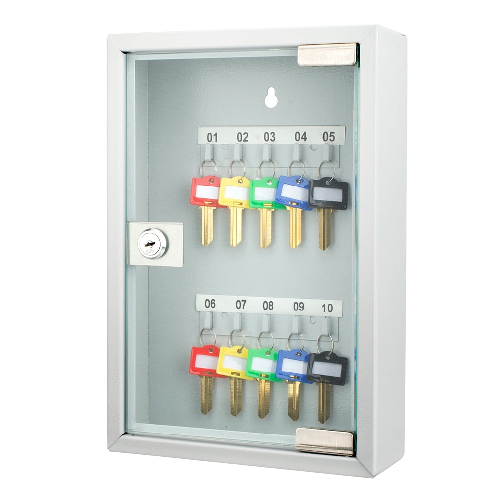 Barska 10 Position Key Security Wall Cabinet Lock Box with Glass Door ...