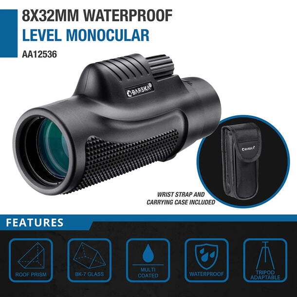 Barska 8x32mm Level Waterproof Monocular Compact Fogproof BK-7 Prism ...