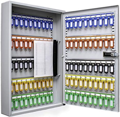 Barska Steel 100 Key Safe Cabinet with Combination and Key Lock Box ...