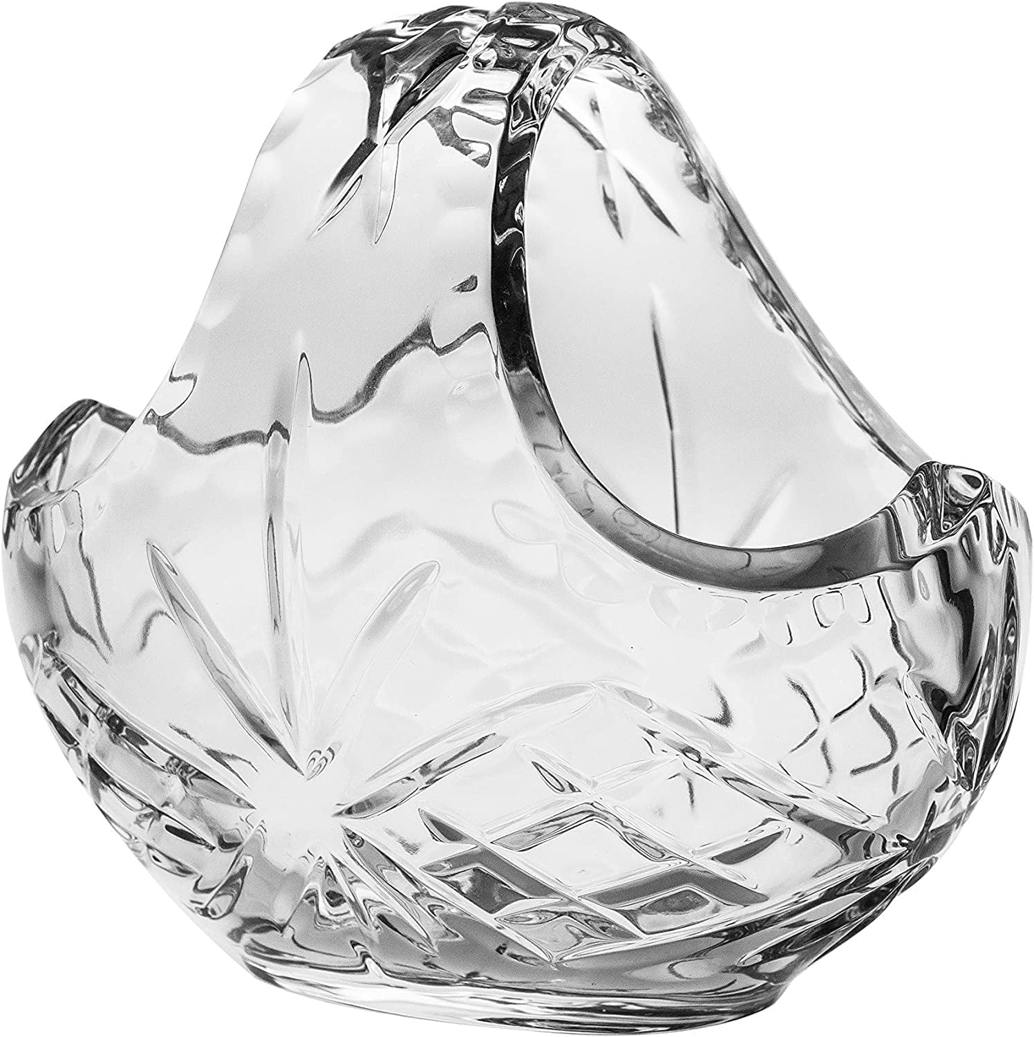 Barski Clear Basket - Bowl - Hand Cut Crystal - Beautiful Accent Piece ...