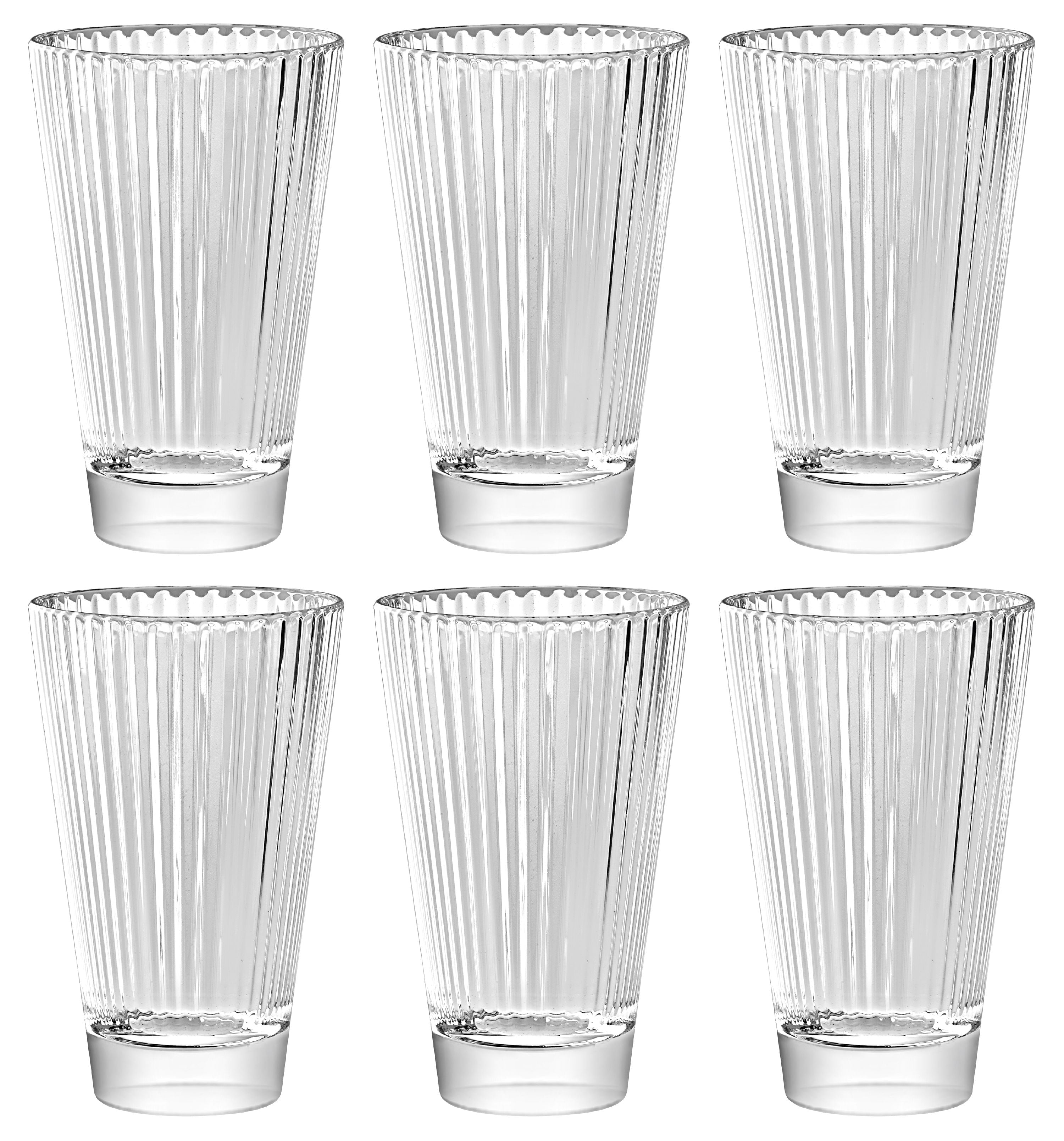 Barski Glass Highball Tumblers, Clear Glass Drinkware, 13.5 oz Capacity ...