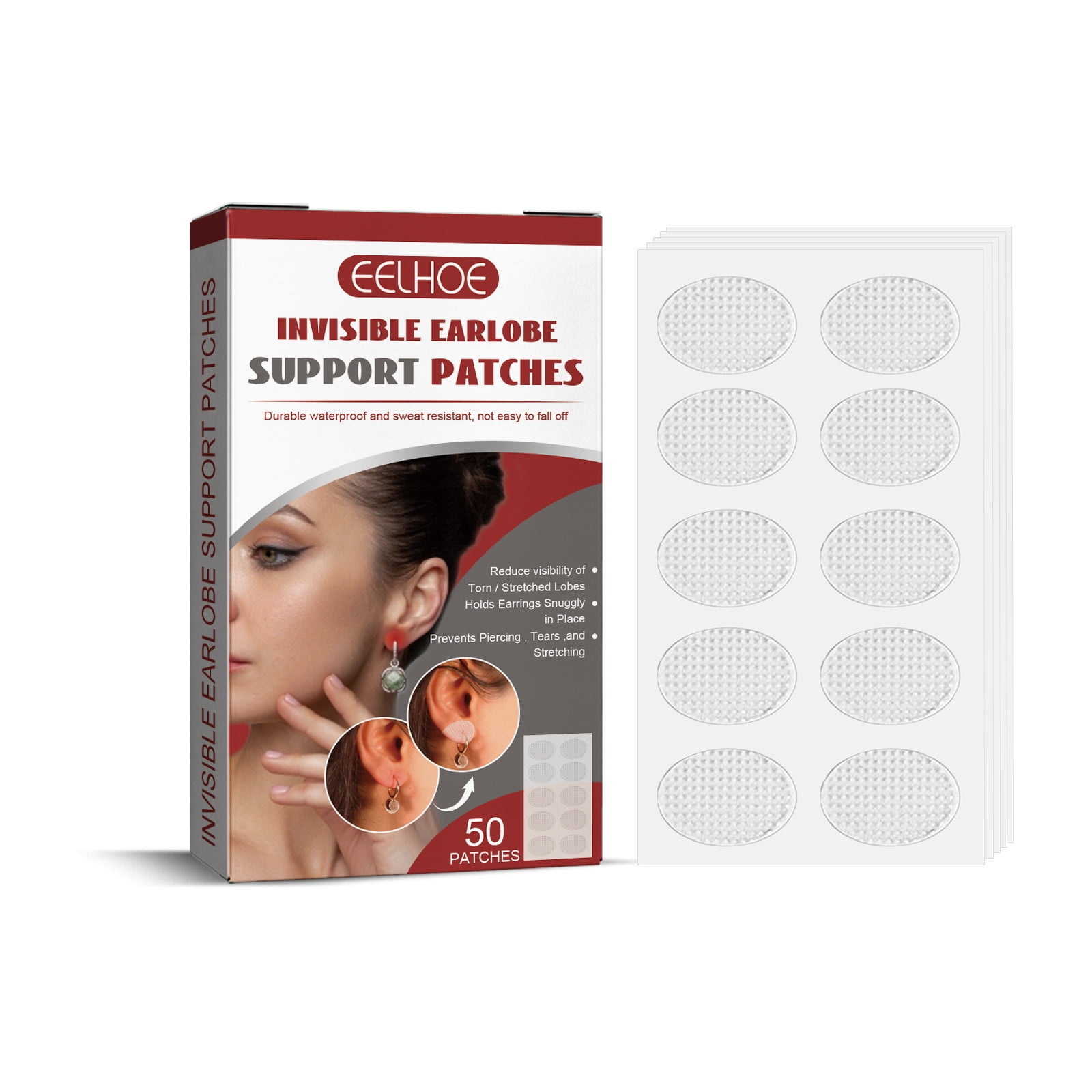 Barsme Invisible Earlobe Support Patches,Clear Earring Support Patches ...