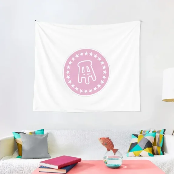 Barstool Logo Pink Tapestry Wall Mural Room ration Korean Style House ...
