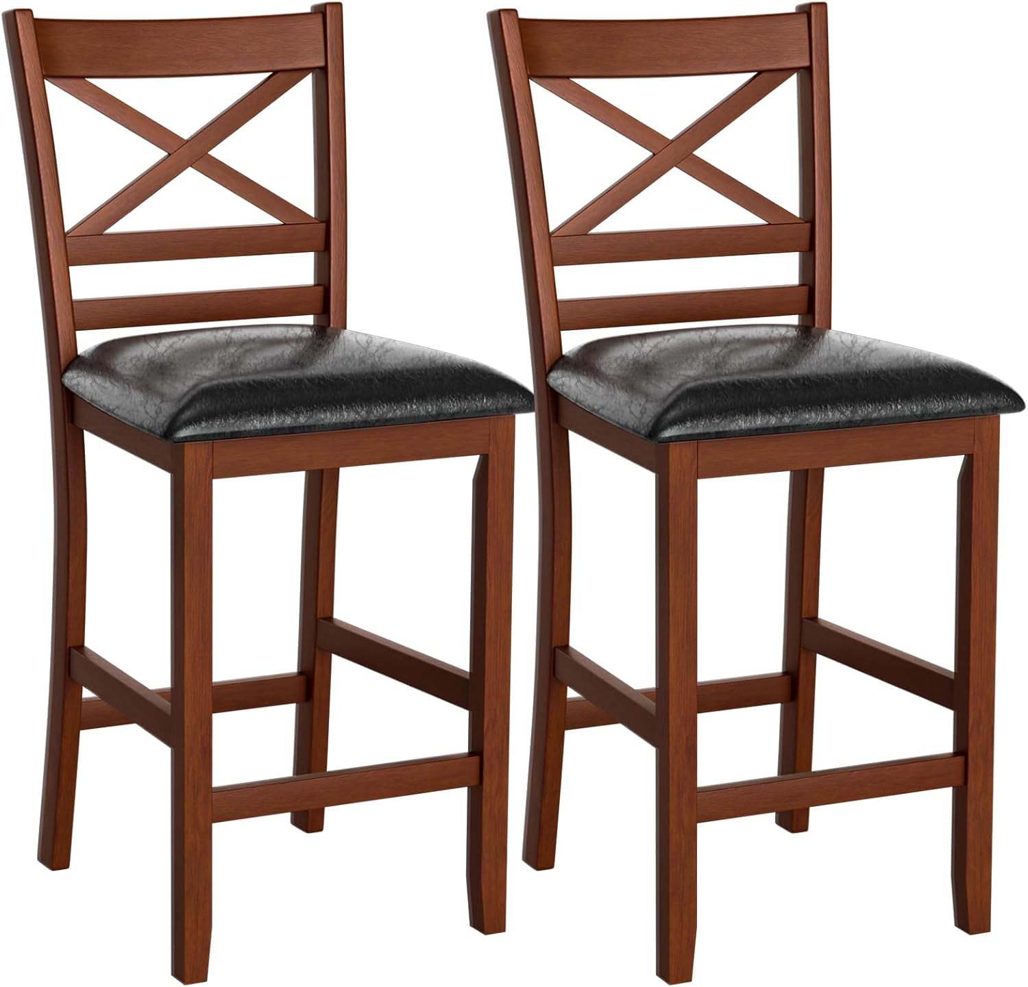 Barstools Set of 2, 25” Counter Height Mid Century Modern Island Chairs ...
