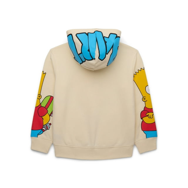 Bart Simpson Little Boys and Big Boys Graphic Hoodie, Sizes 4-20 ...