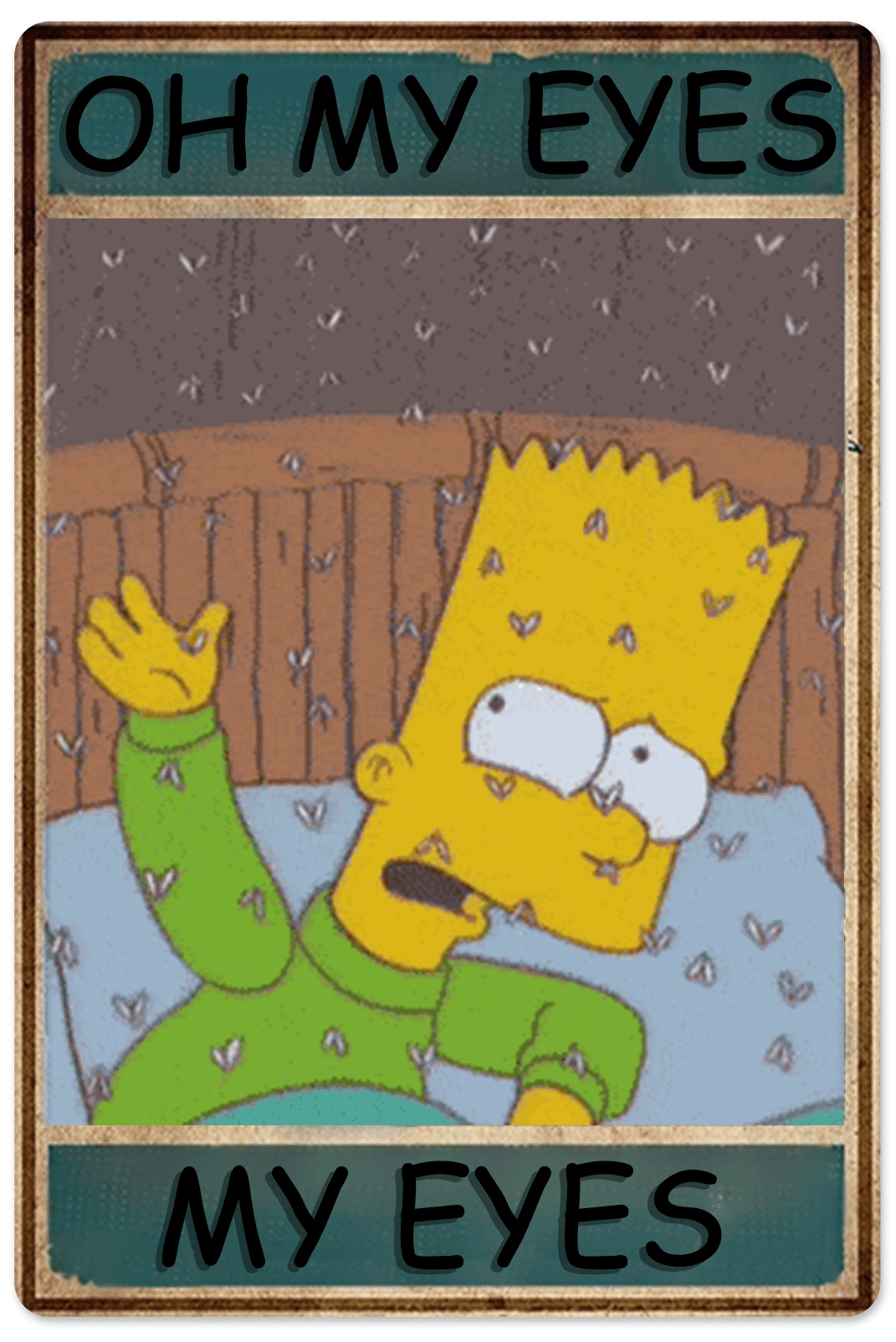 Bart Simpson Slaps Mosquitoes Metal Tin Sign Retro Oh My Eyes Poster ...
